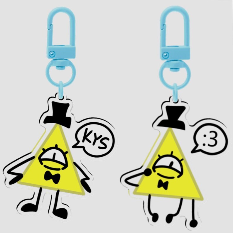 Bill Cipher Gravity Falls Keychain Billford Bipper Ford Stan Pines ...