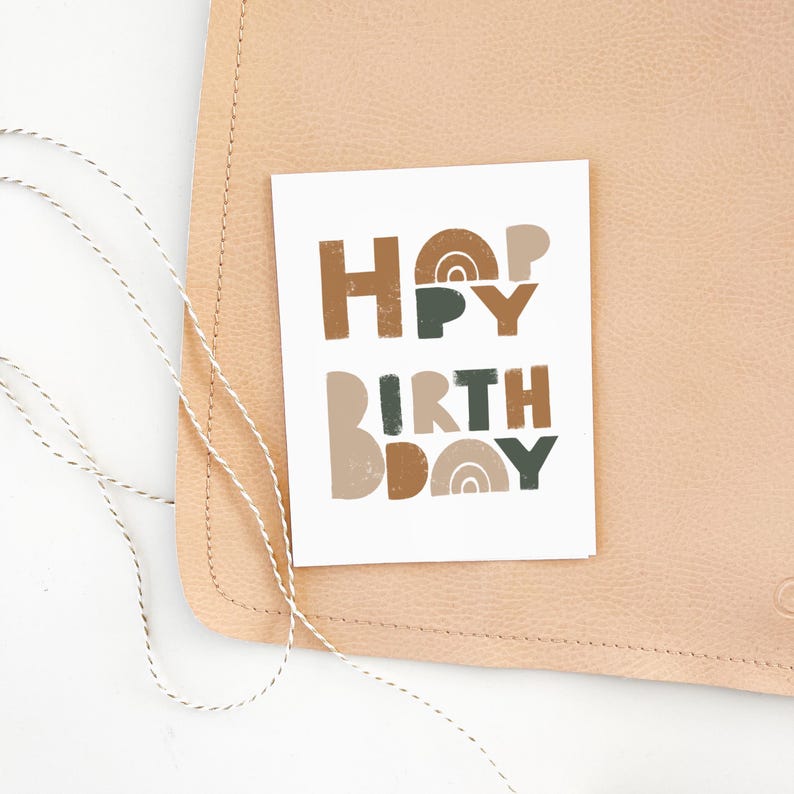 Printable Birthday Card, Boho Happy Birthday Card, Cute Birthday Cards ...