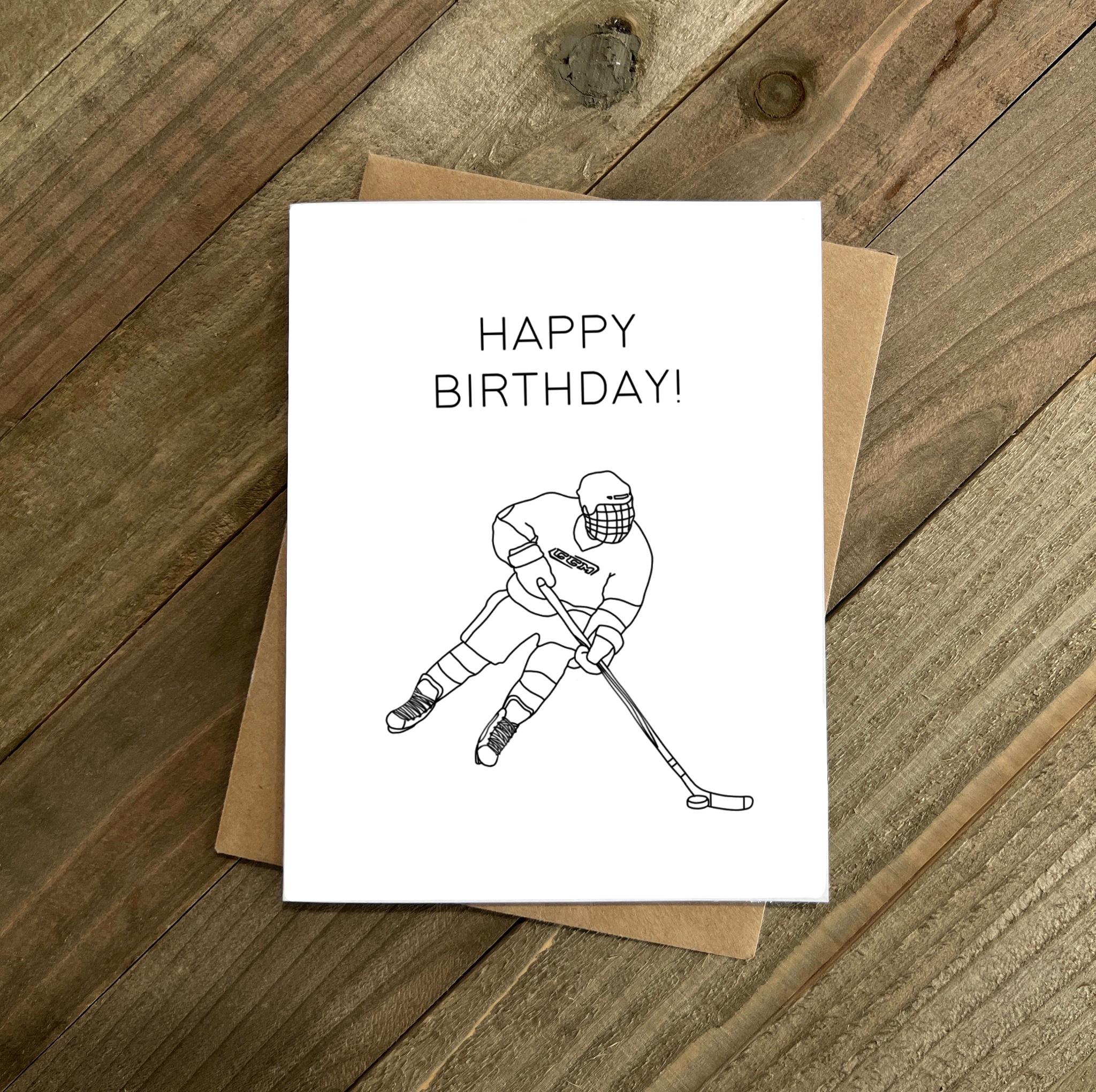 Hockey Birthday Card Printable | Digital Ice Hockey Player Bday Card ...