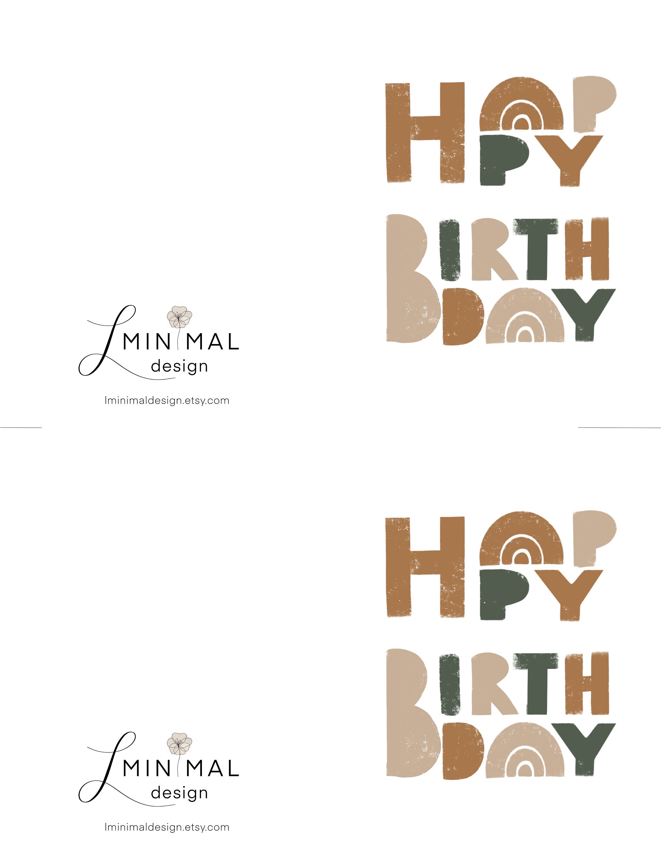 Printable Birthday Card, Boho Happy Birthday Card, Cute Birthday Cards ...