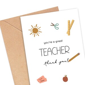 Digital Teacher Appreciation Card | Printable Card for Teacher | Thank ...