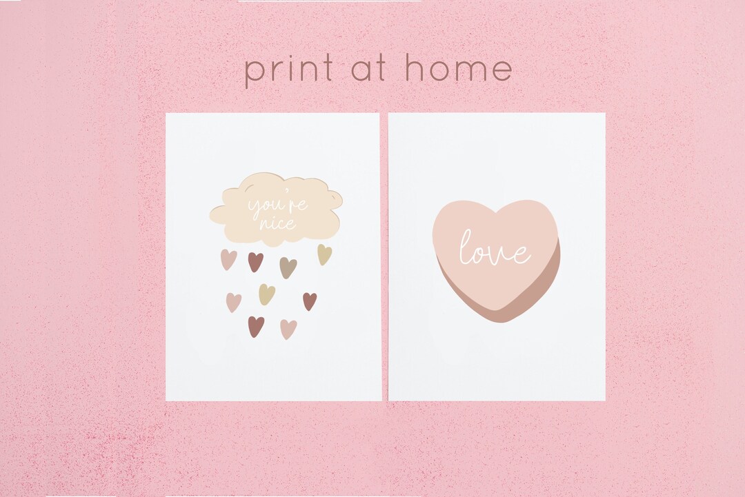 Printable Valentines Cards, Print at Home, Vday Card, Greeting Card ...