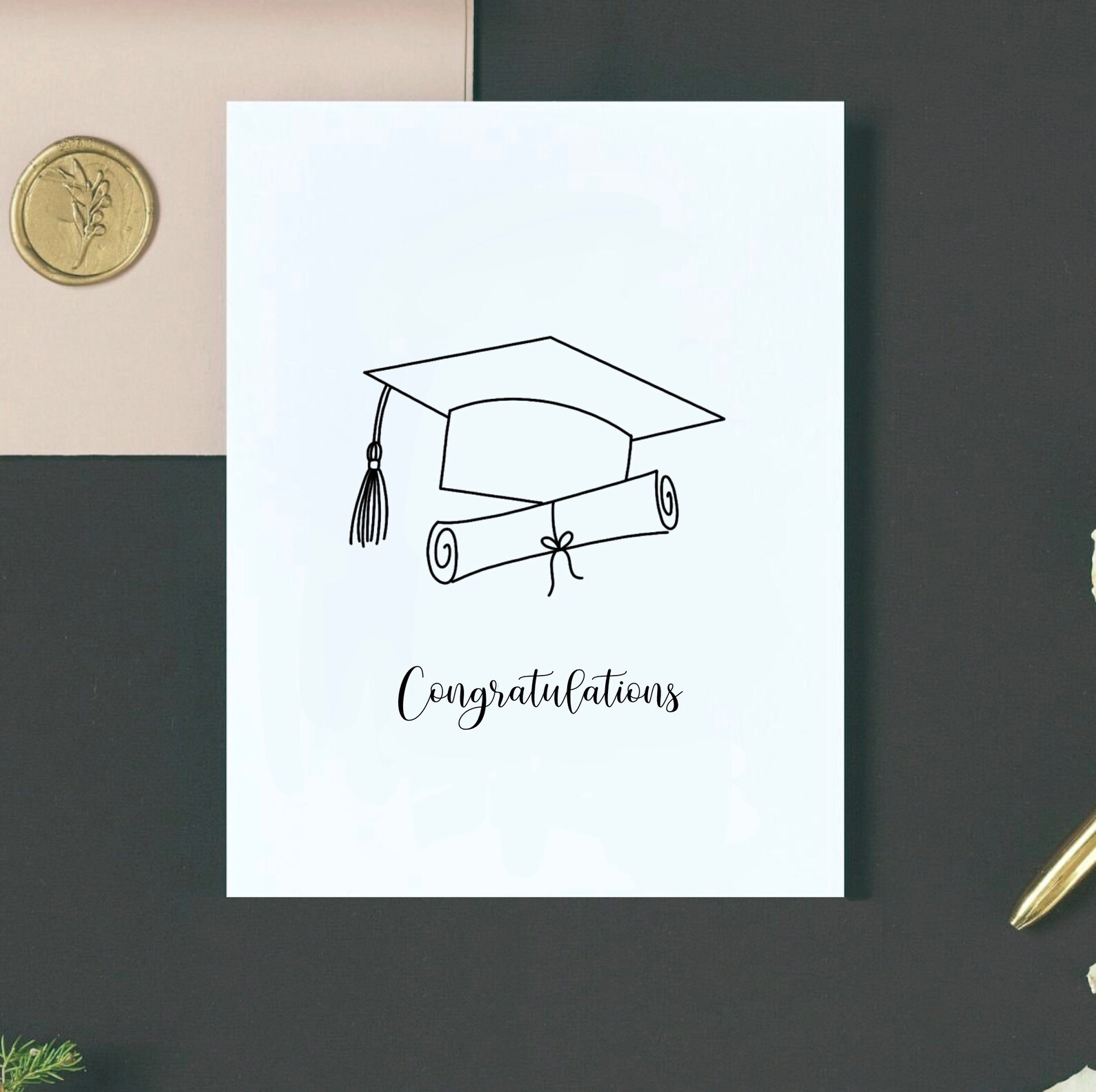 Printable Graduation Greeting Card, 2024 Card, Minimal Card for ...