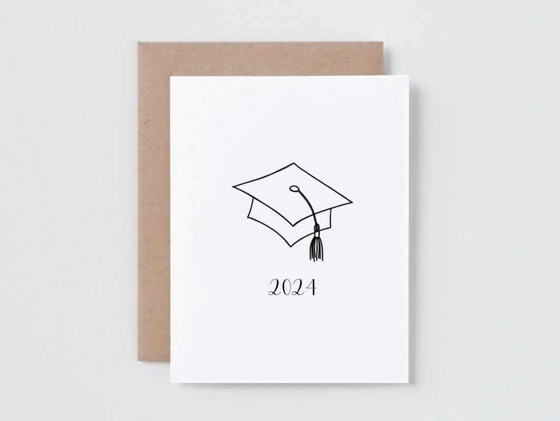 Printable Graduation Greeting Card, 2024 Card, Minimal Card for ...
