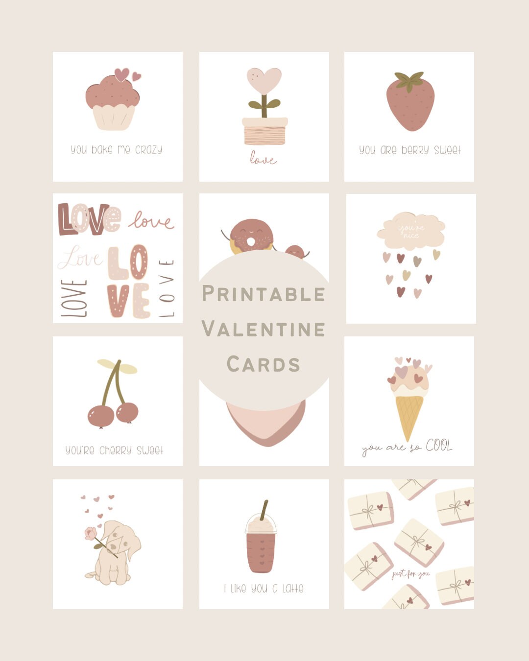 Printable Valentine Candy Card, Class Valentine Card, Valentine Cards ...