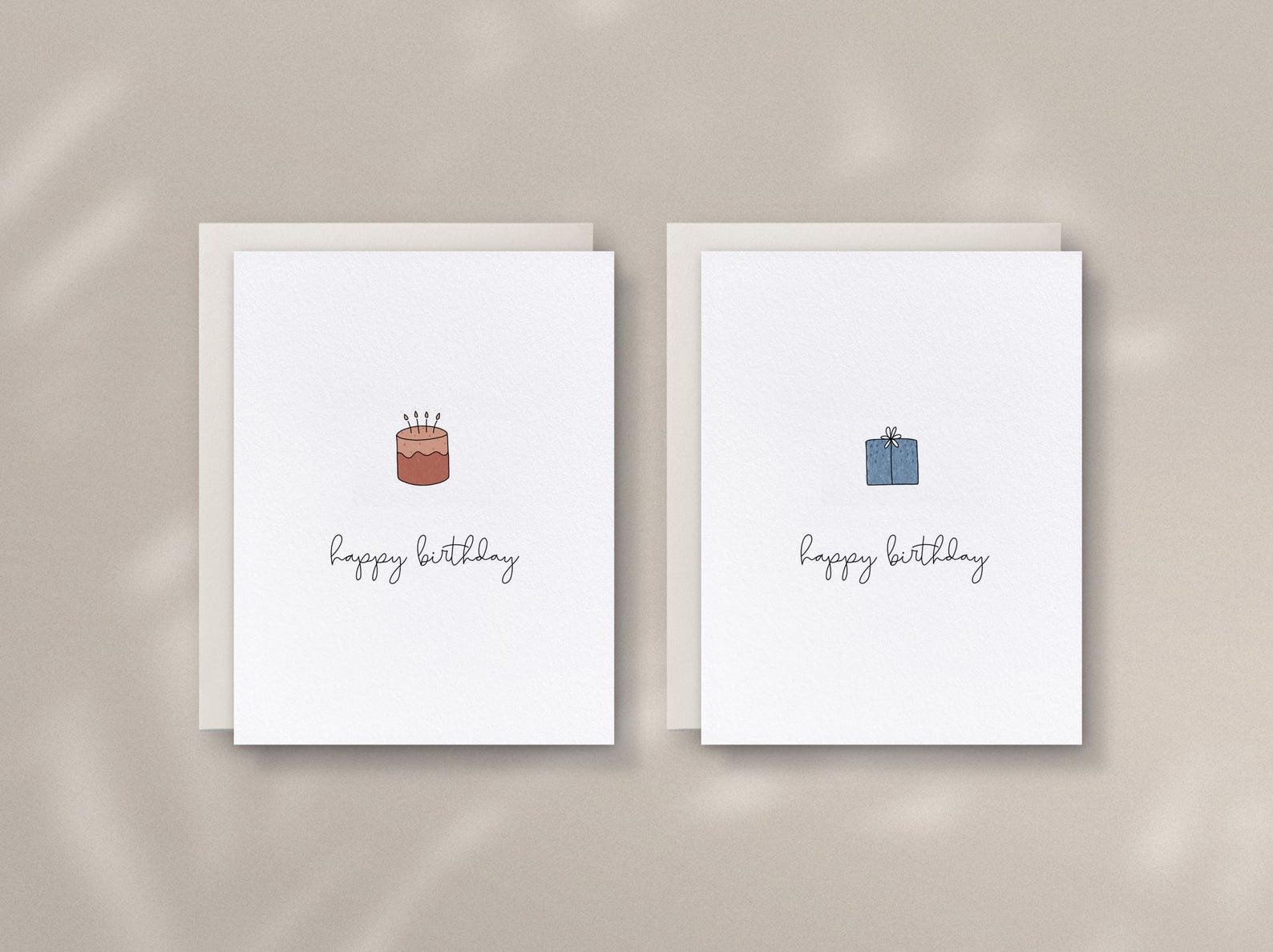 Minimalist Birthday Cards Variety Pack, Printable Greeting Card, Happy ...