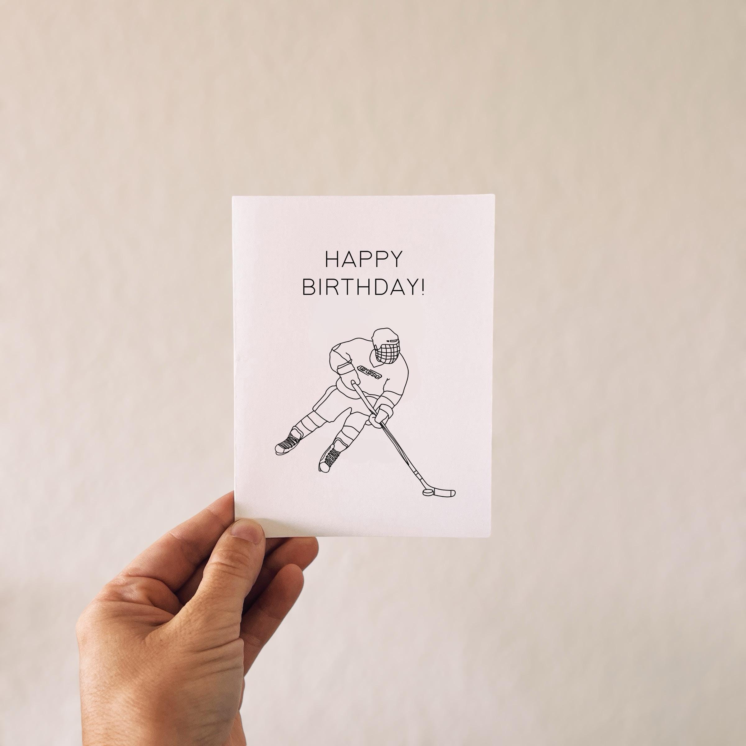 Hockey Birthday Card Printable | Sports Birthday Card for Him | Digital ...