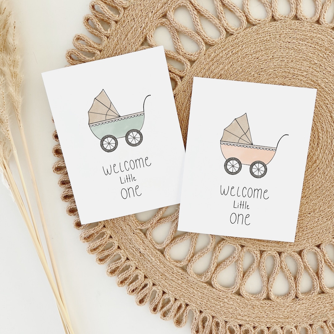 Printable Welcome Baby Card | Boy or Girl Card | Digital Baby Shower ...
