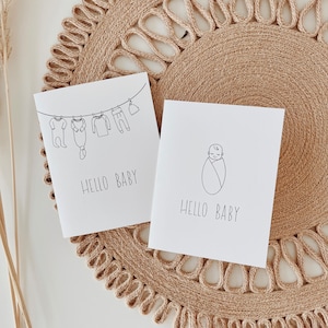 Printable Welcome Baby Card | Digital Baby Greeting Cards | Hello New ...