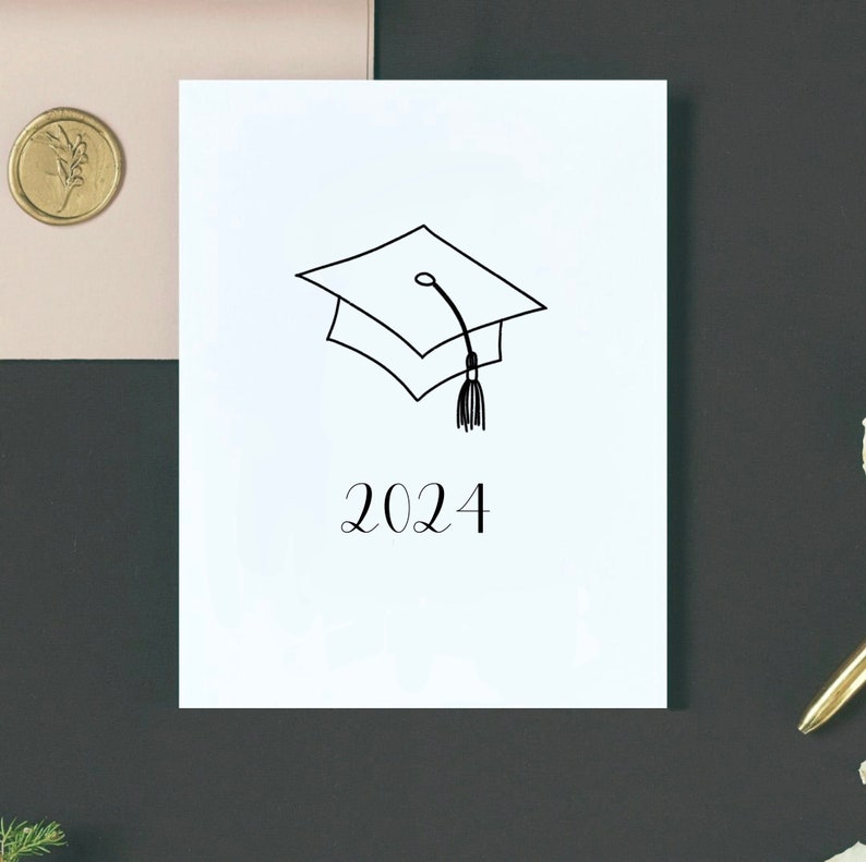 Printable Graduation Greeting Card, 2024 Card, Minimal Card for ...
