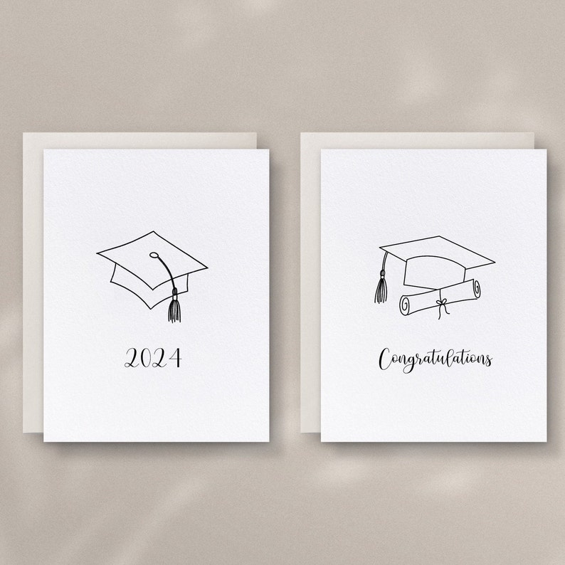 Printable Graduation Greeting Card, 2024 Card, Minimal Card for ...