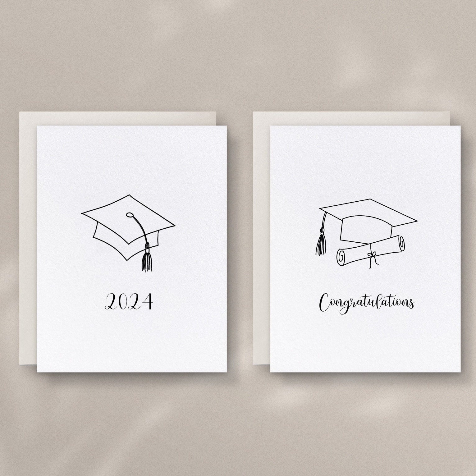 Printable Graduation Greeting Card, 2024 Card, Minimal Card for ...