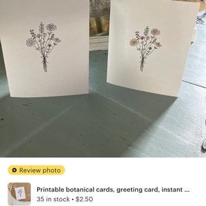 Printable Flower Greeting Card | Minimalist Digital Floral Card ...
