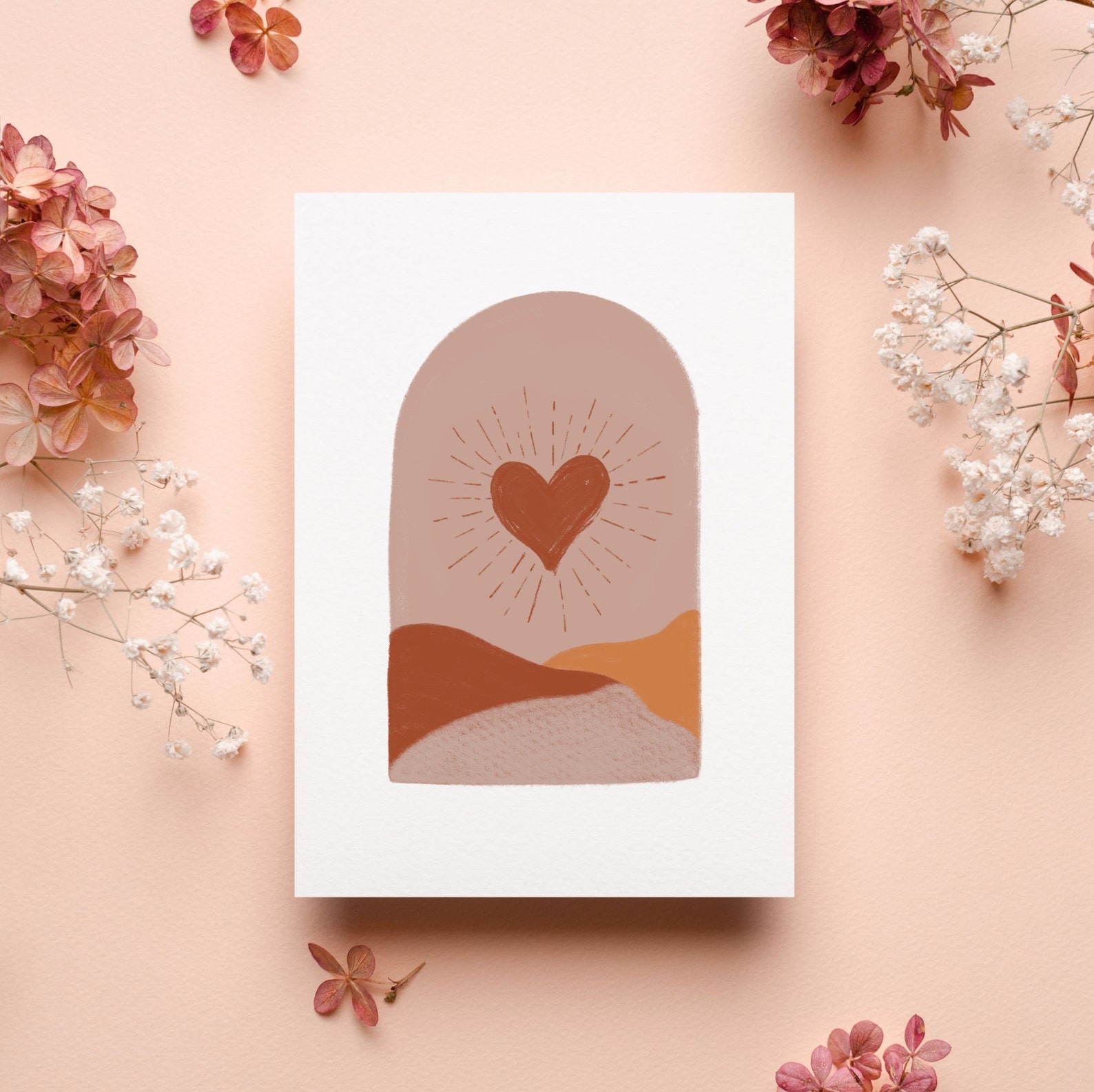 Printable Valentine Greeting Card, Vday Card, Boho Blank Card, Digital ...