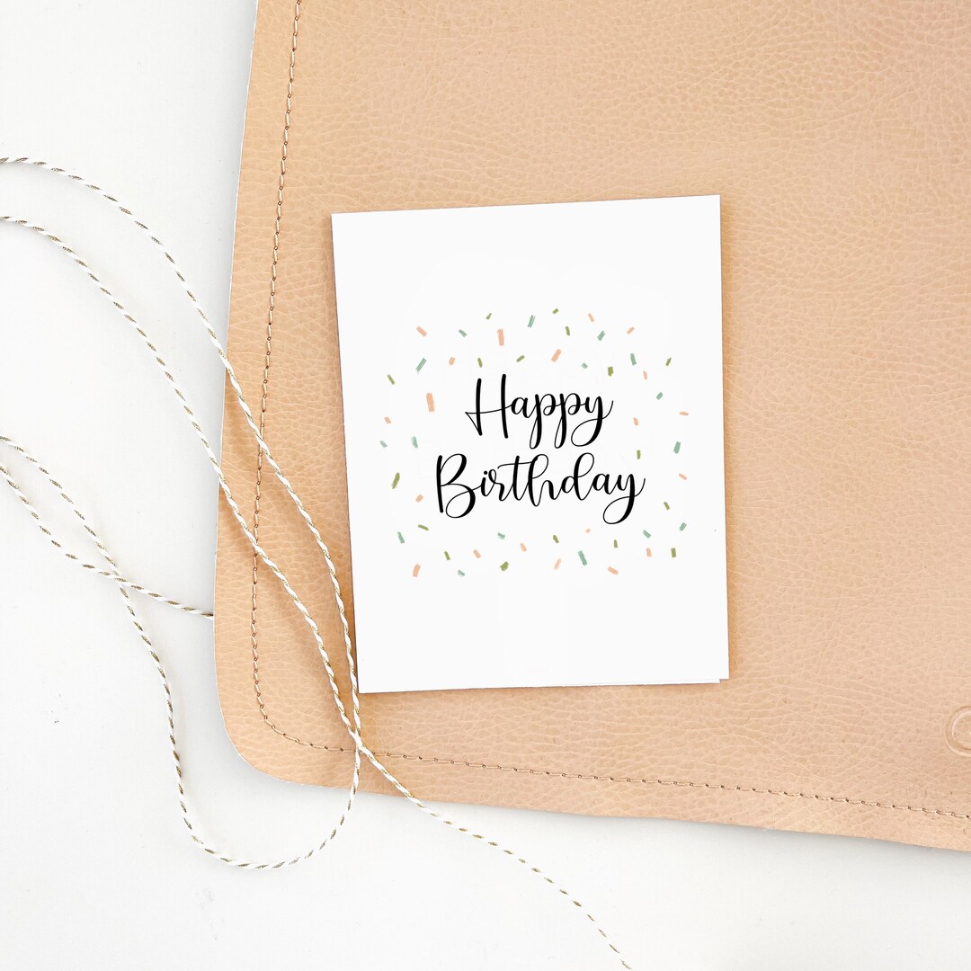 Happy Birthday Printable Card, Confetti Birthday Card, Digital Card for ...