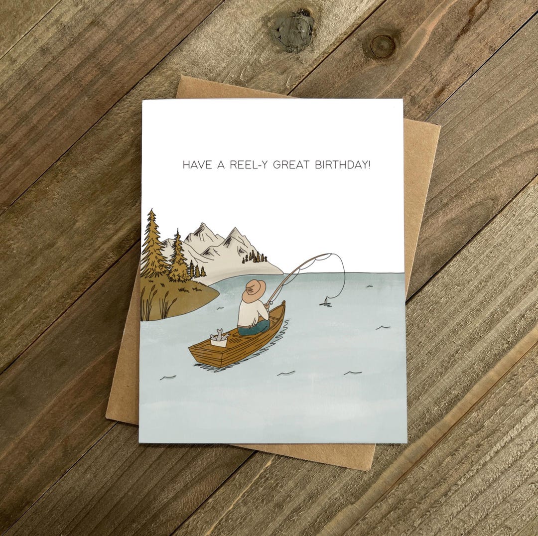 Fishing Birthday Card Printable, Outdoorsy Card for Guys, Digital Card ...