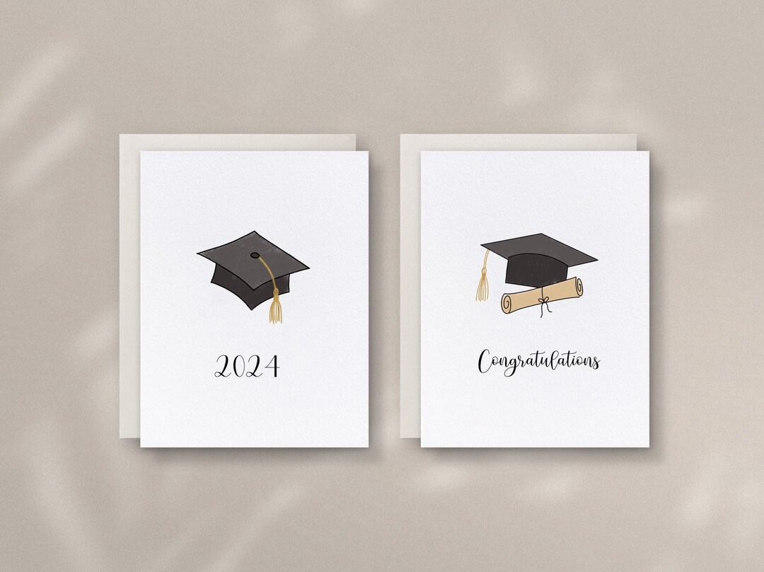 Printable Graduation Greeting Card, 2024 Card, Minimal Card for ...