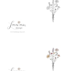 Printable Flower Greeting Card | Minimalist Digital Floral Card ...