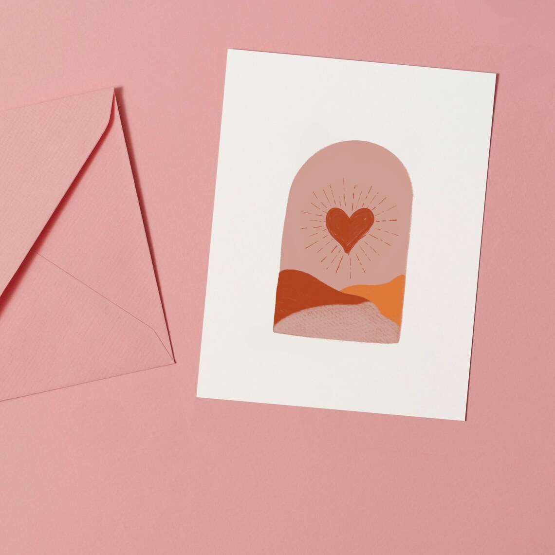 Printable Valentine Greeting Card, Vday Card, Boho Blank Card, Digital ...