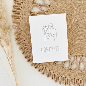 Printable Wedding Couple Greeting Cards | Simple Line Bridal Shower ...