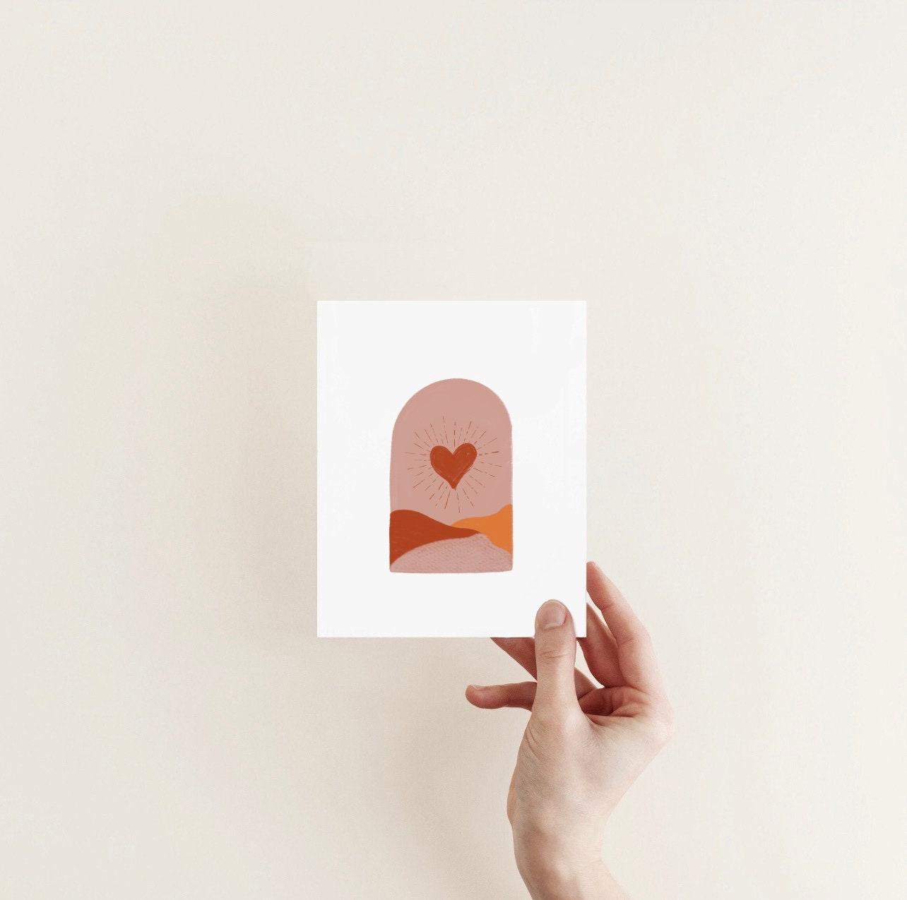 Printable Valentine Greeting Card, Vday Card, Boho Blank Card, Digital ...