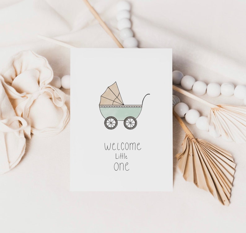 Printable Welcome Baby Card | Boy or Girl Card | Digital Baby Shower ...