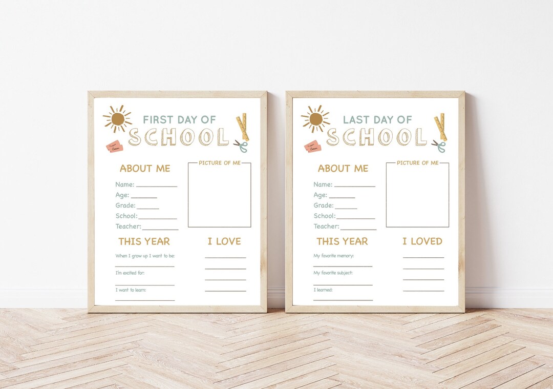First and Last Day of School Printable Sign, Back to School, Last Day ...
