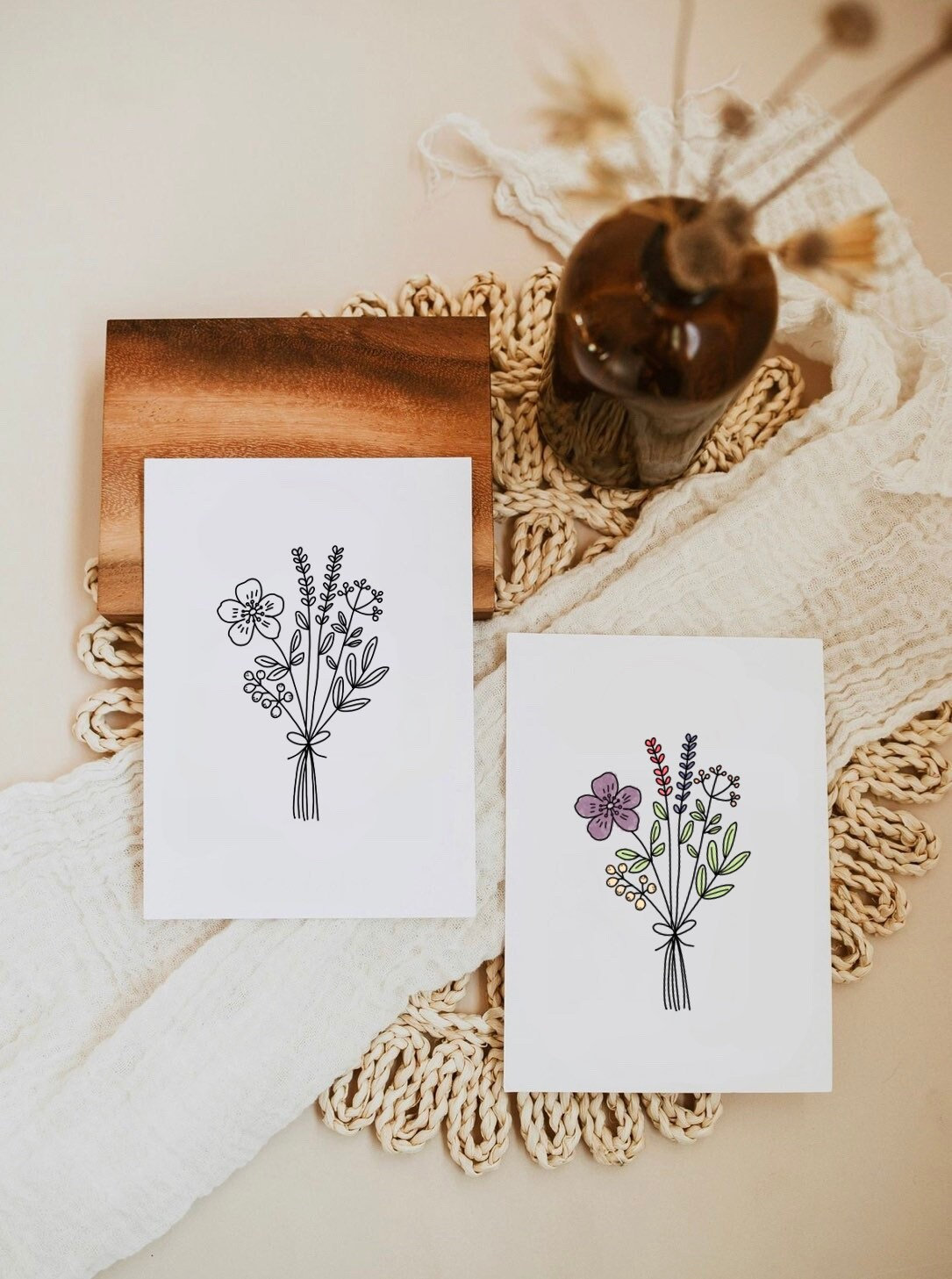 Printable Botanical Cards, Greeting Card, Instant Digital Download ...