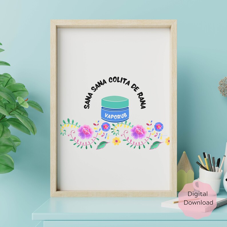 Sana Sana Colita De Rana Printable Art Spanish Mexican - Etsy