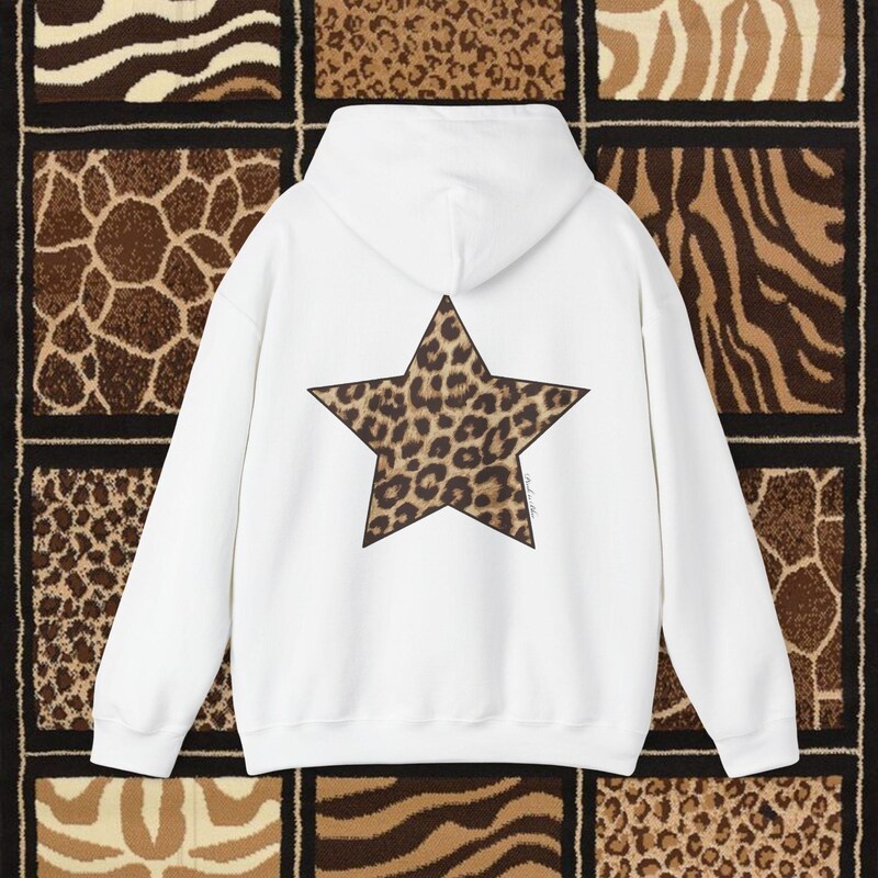 Cheetah Star Print Hoodie - Etsy