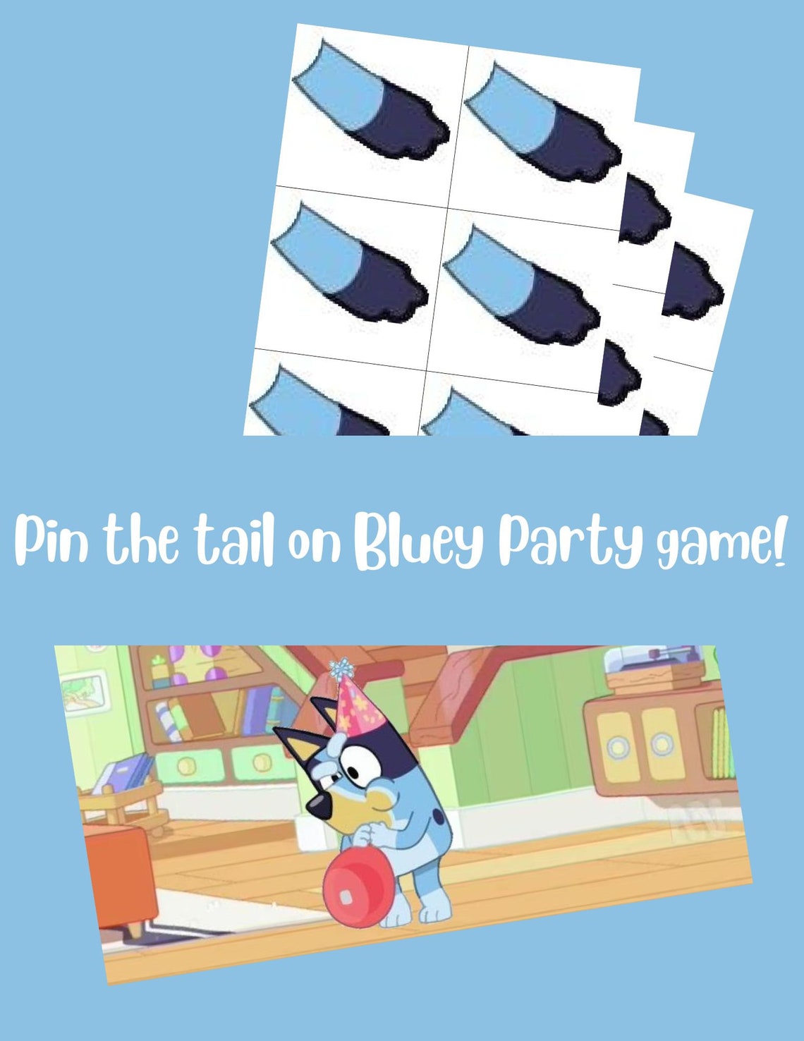 Pin the Tail on Bluey Bluey Themed Party Game Digital - Etsy Hong Kong