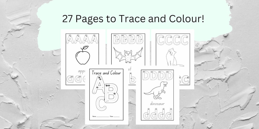 27 PRINTABLE Alphabet Trace and Colour for Early Learners! - Etsy