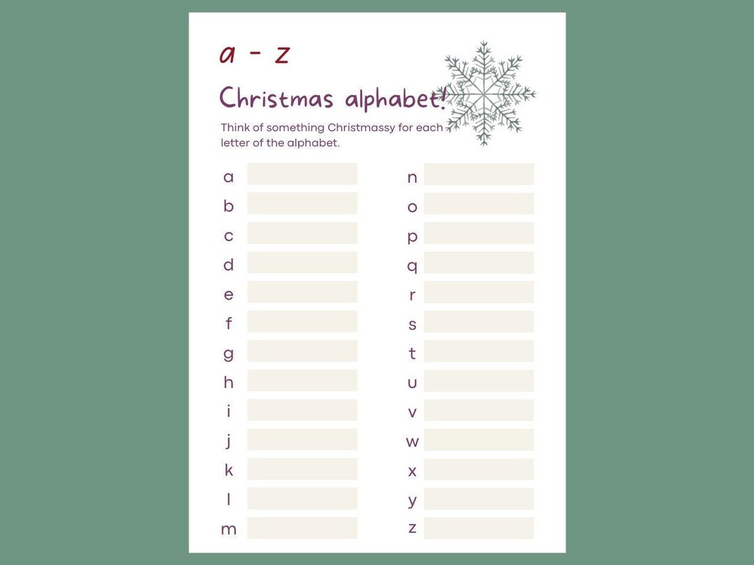Christmas Alphabet Item Game! Family Fun!! - Etsy