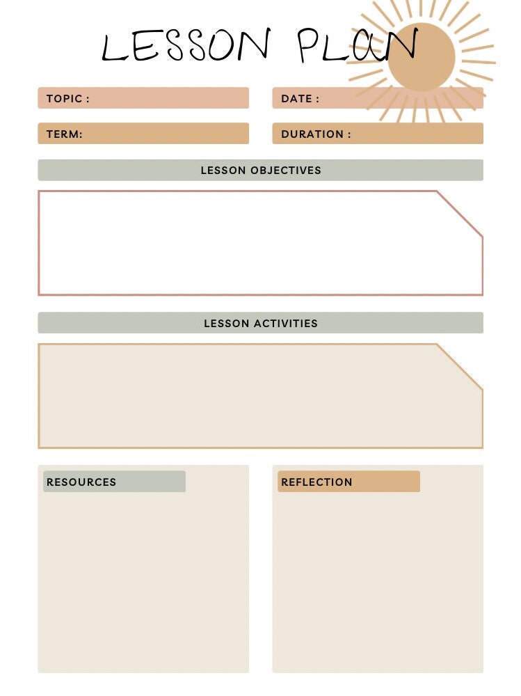 TEACHER PLANNER! Printable and Undated Boho Themed Simple Teacher ...
