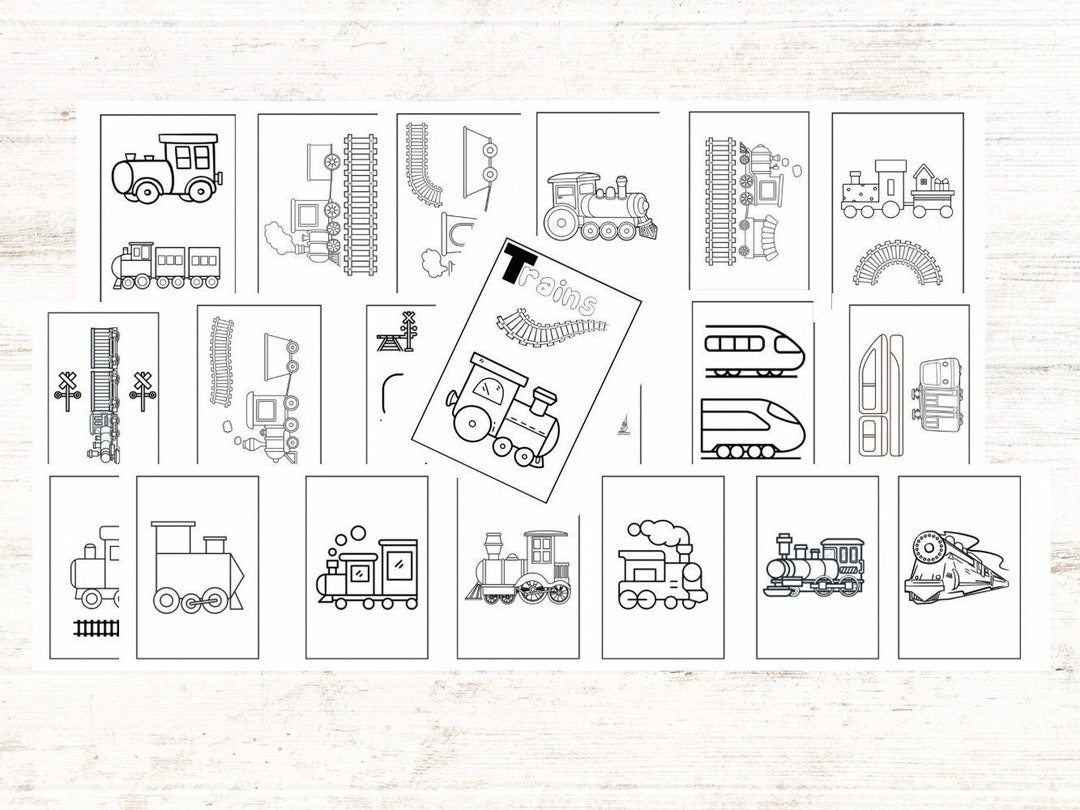 PRINTABLE TRAINS Colouring Bundle! 20 Pages of Easy to Colour Trains ...