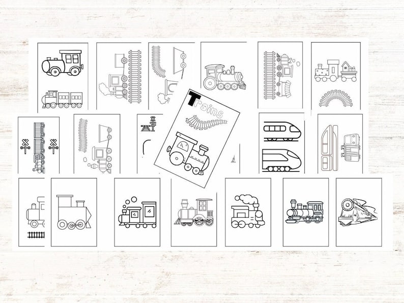 PRINTABLE TRAINS Colouring Bundle! 20 Pages of Easy to Colour Trains ...