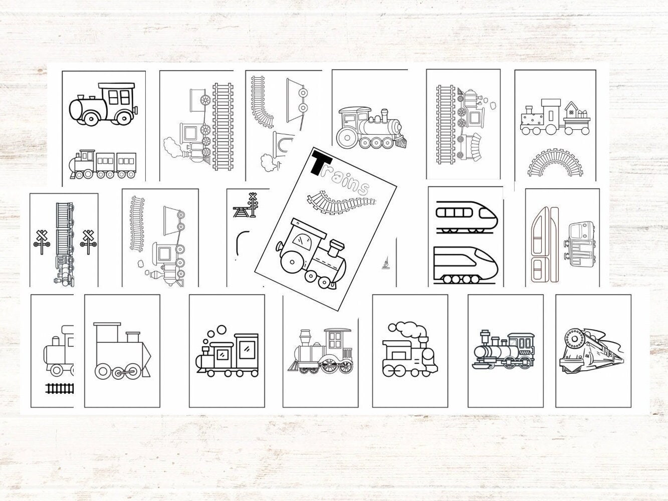 PRINTABLE TRAINS Colouring Bundle! 20 Pages of Easy to Colour Trains ...