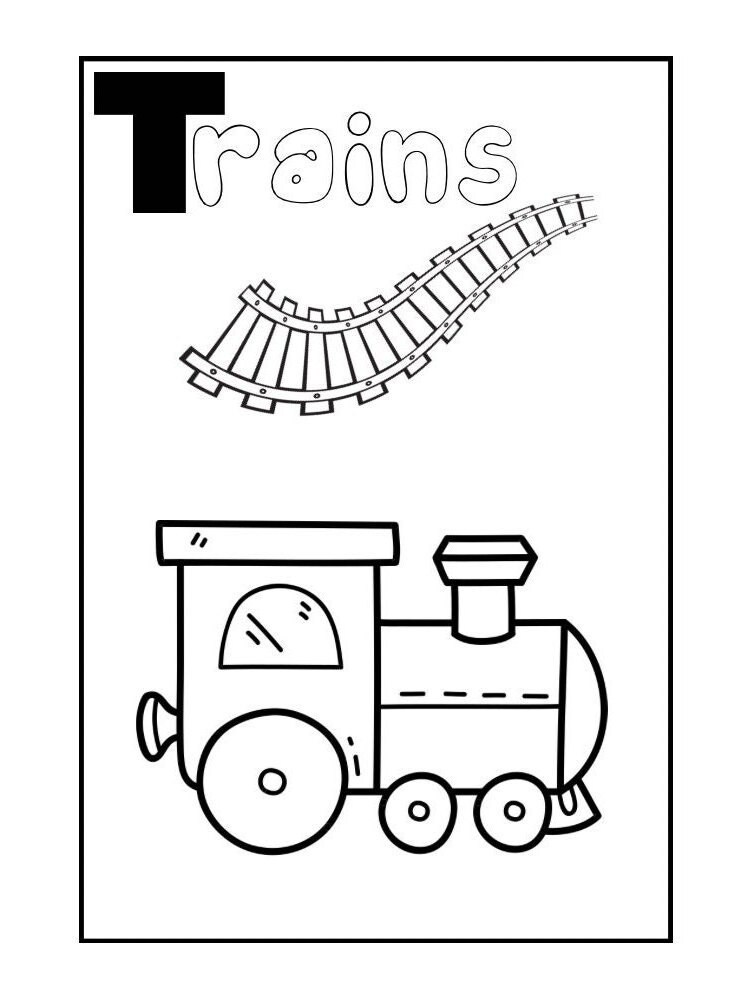 PRINTABLE TRAINS Colouring Bundle! 20 Pages of Easy to Colour Trains ...
