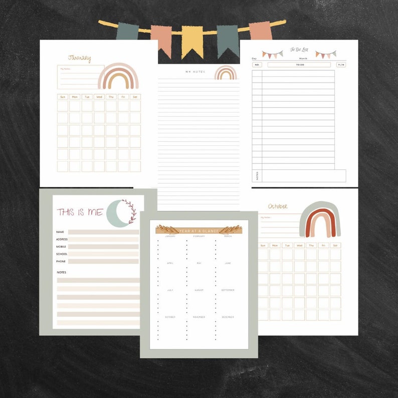 TEACHER PLANNER Printable and Undated Boho Themed Simple - Etsy