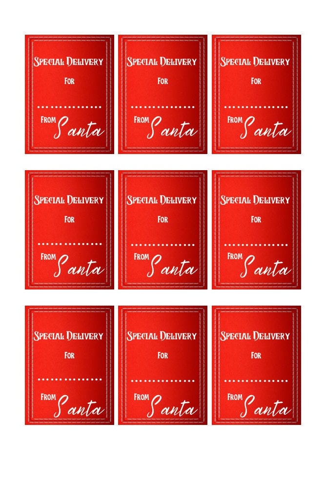 SANTA SPECIAL DELIVERY Printable Gift Tag Set! 2 Designs - 9 Tags Each ...