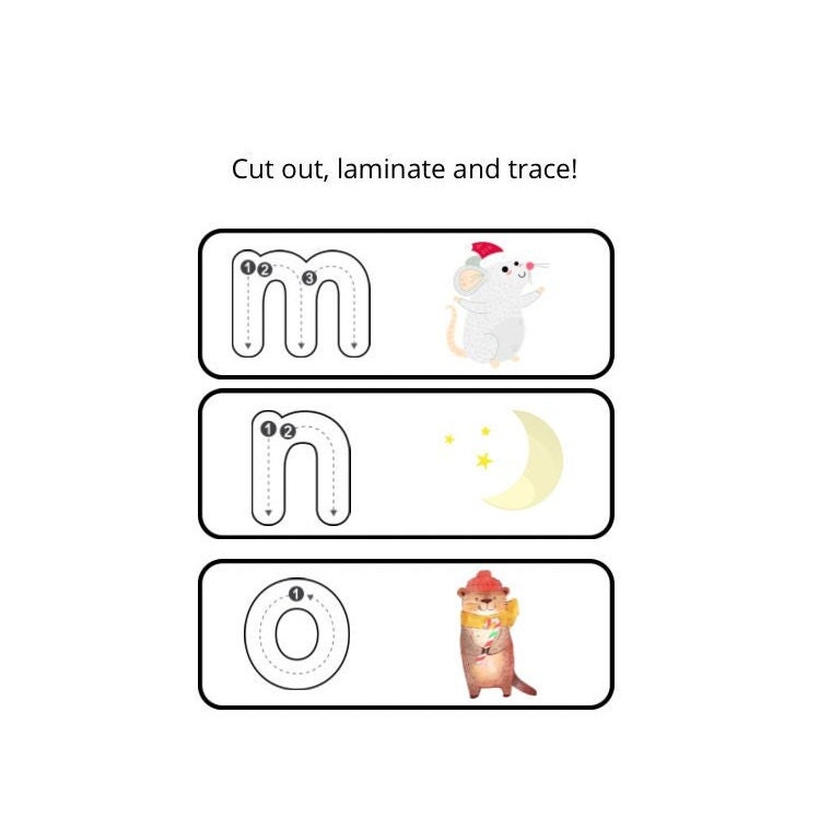 12 PRINTABLE FESTIVE Christmas Letter and Number Tracing Worksheets for ...