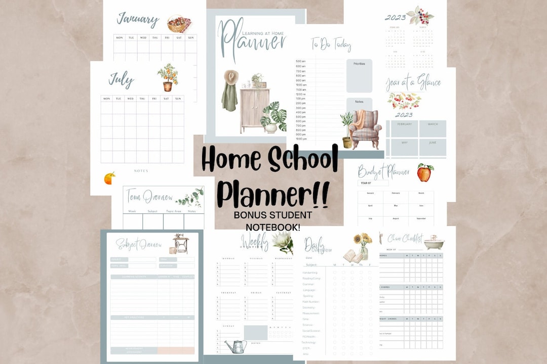 HOMESCHOOL PLANNER! Printable Planner for Home Educators. BONUS Student ...