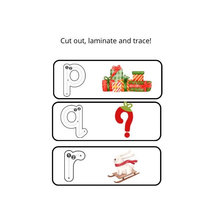 12 PRINTABLE FESTIVE Christmas Letter and Number Tracing Worksheets for ...