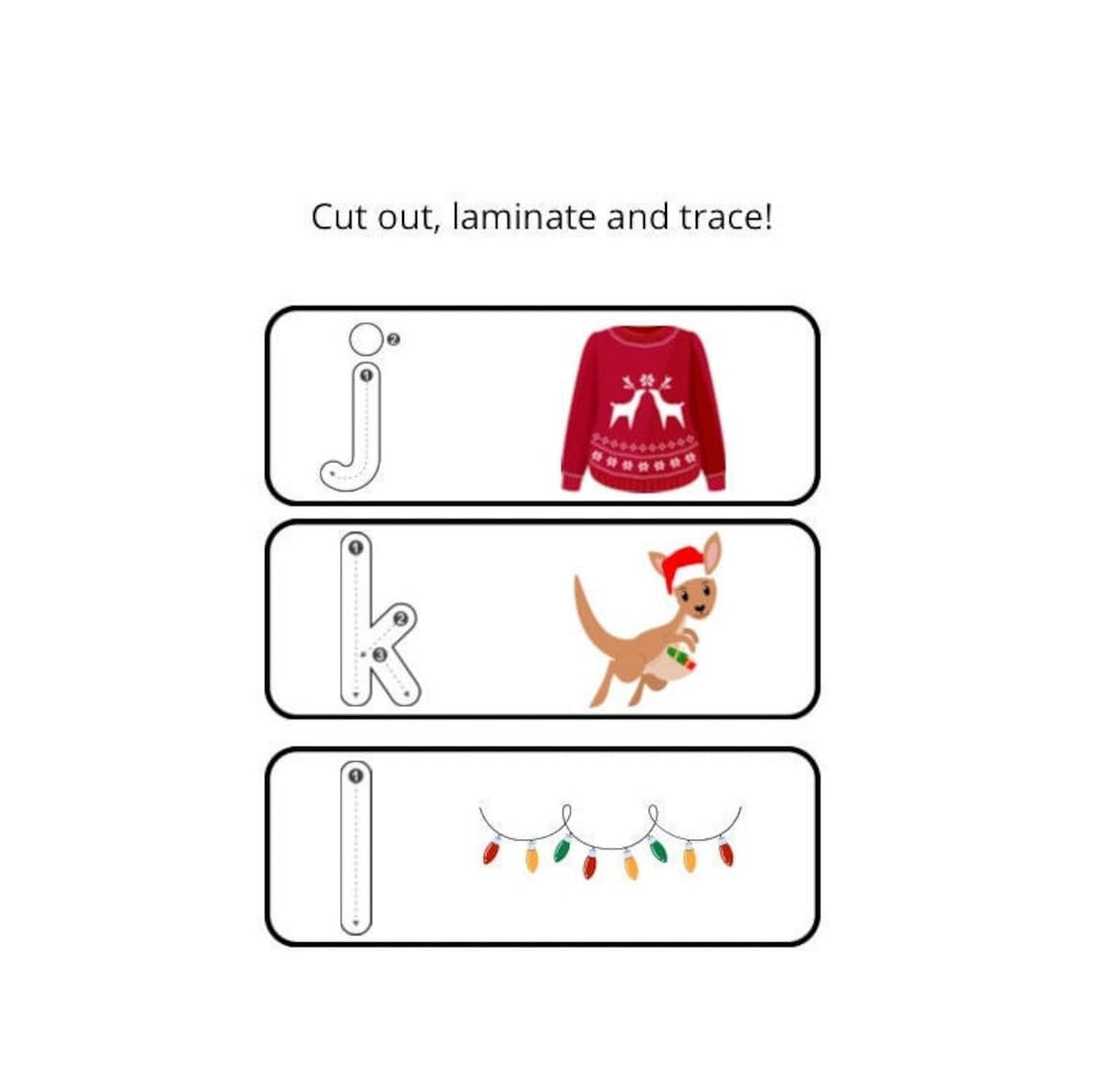 12 PRINTABLE FESTIVE Christmas Letter and Number Tracing Worksheets for ...