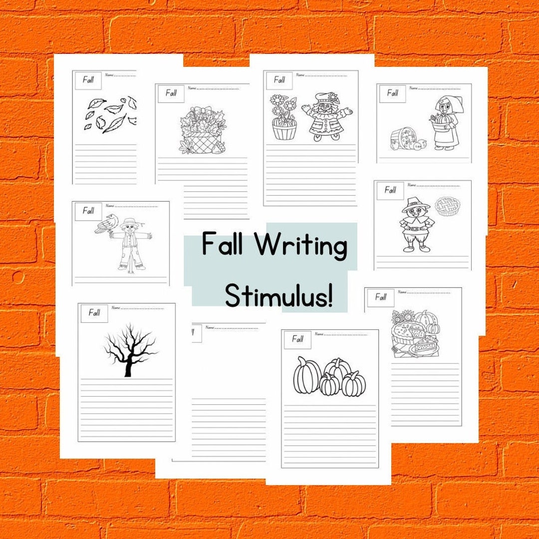 FALL WRITING STIMULUS and Colouring Printable Worksheets! 9 Pages of ...