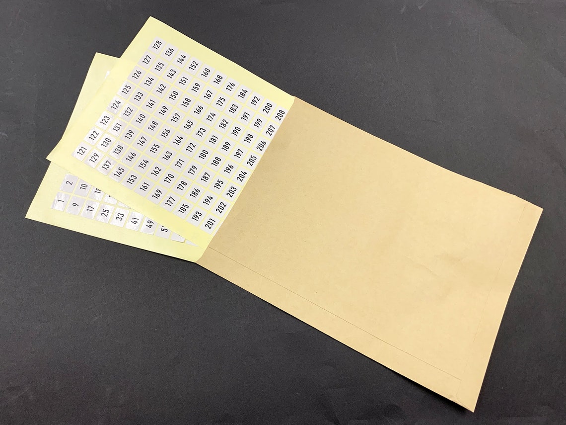 Rectanglar Numbers Stickers, 2 A4 Sheets 1-120, 121-240 in Numbers, 2 ...