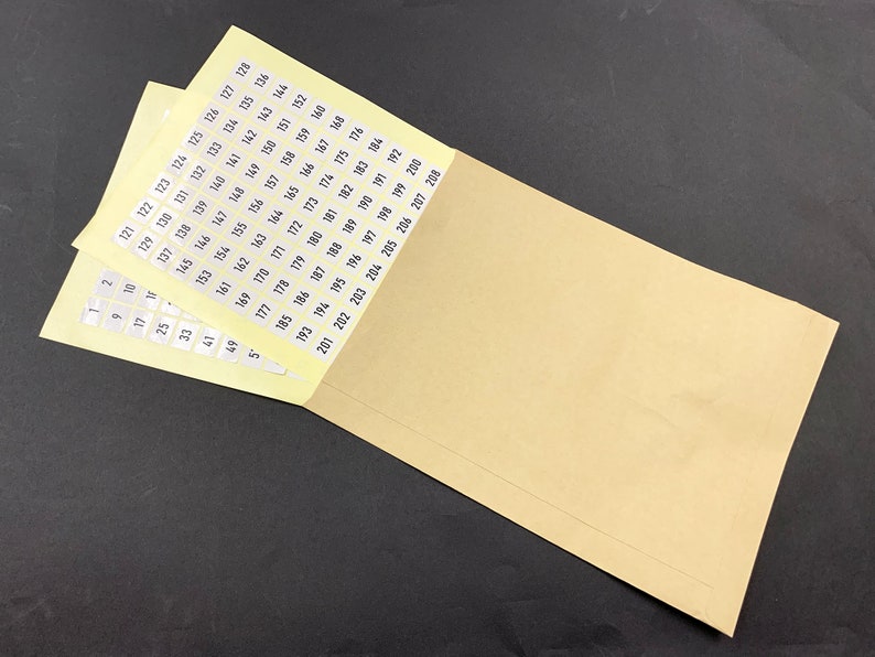 Rectanglar Numbers Stickers, 2 A4 Sheets 1-120, 121-240 in Numbers, 2 ...