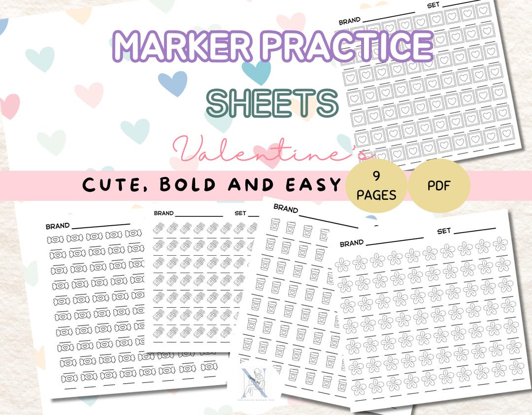 Marker Practice Sheets, Alcohol Markers, Coloring Pages PDF , Coloring ...
