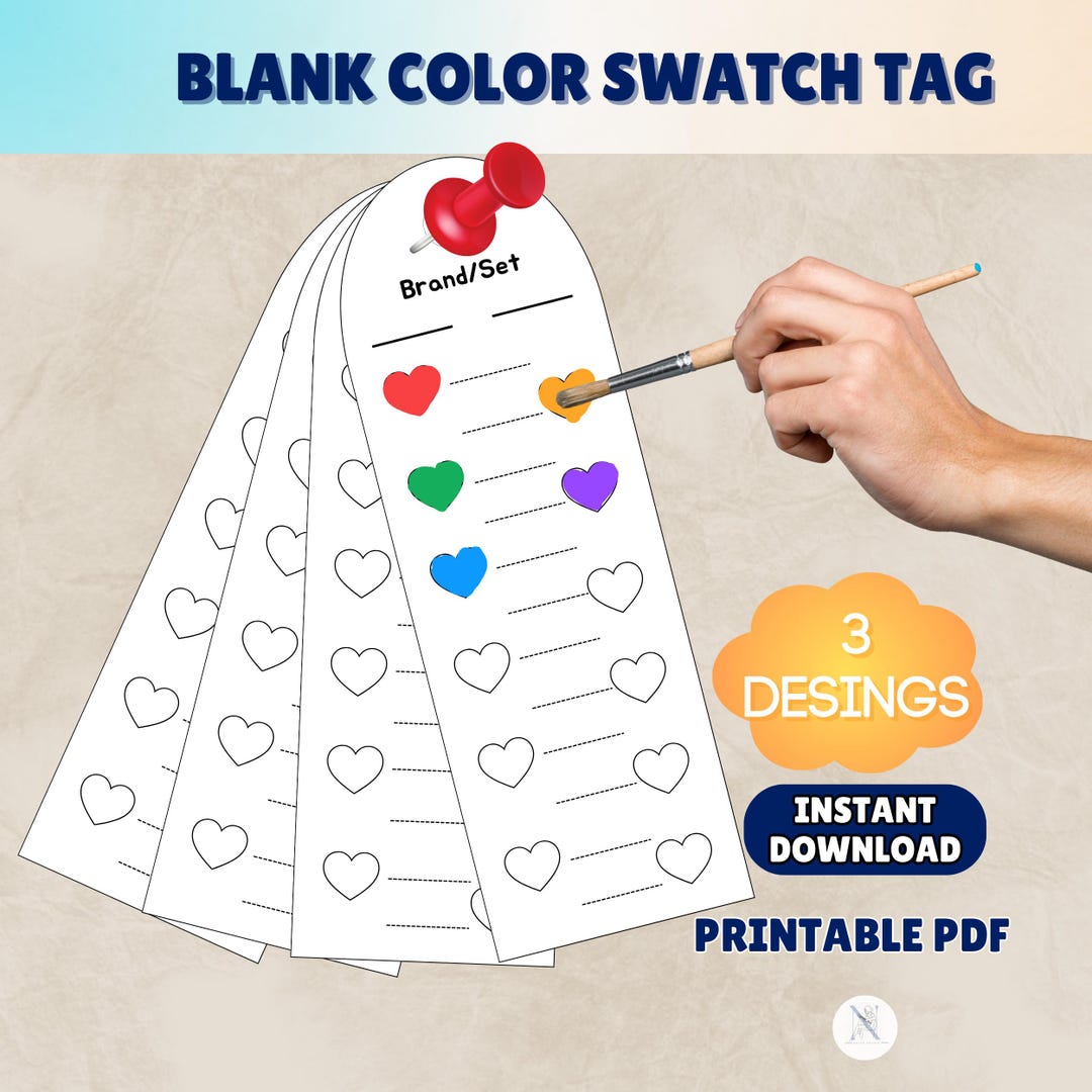 Printable Color Swatch Tags, Templates, Portable Color Test Charts ...