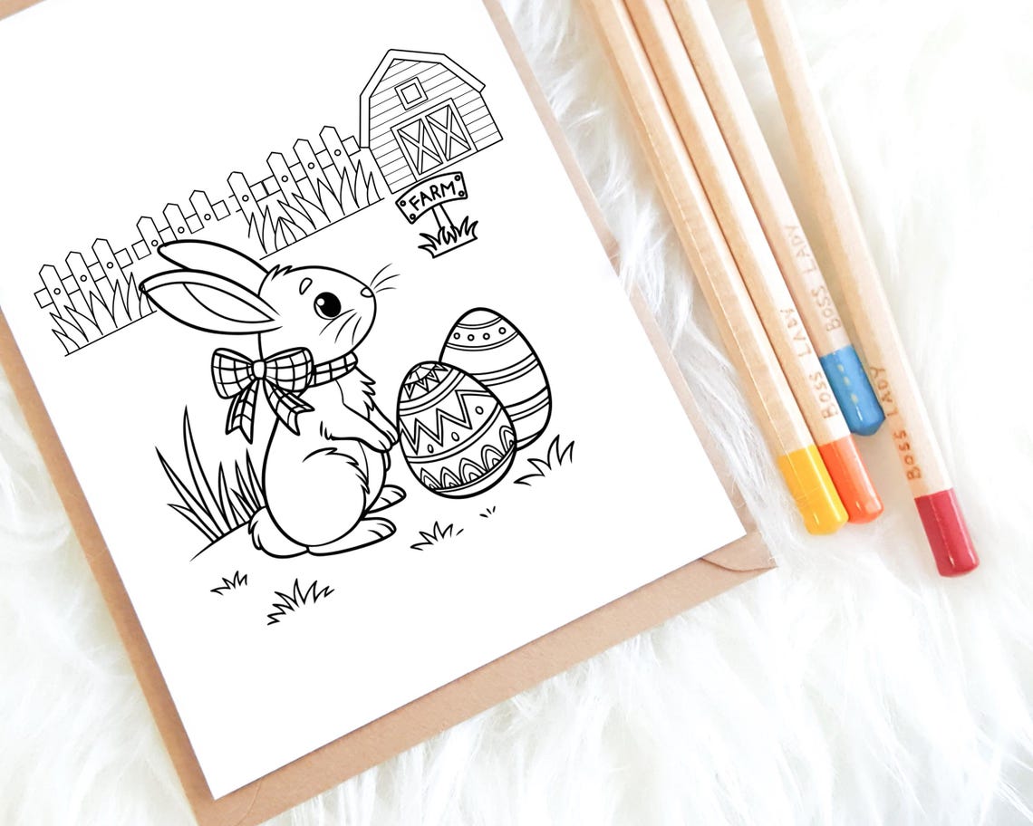 Cute Easter Bunny Coloring Pages, Easter Egg Hunt Coloring Challenge ...